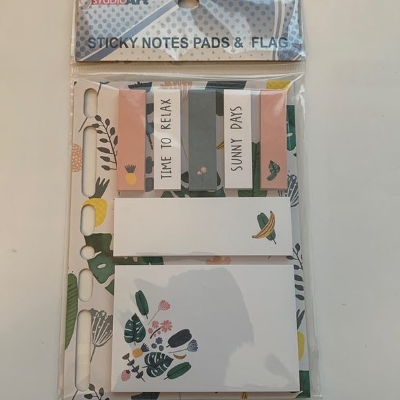 Office | Tropical Floral Sticky Notes Pads And Page Flags Set | Poshmark